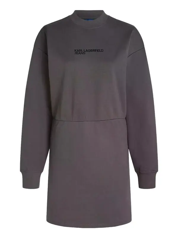 Karl Lagerfeld Logo-detail Cotton Mini Dress - Grey