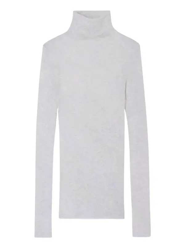 American Vintage Massachusetts Long Sleeve Mock Neck Top - Grey