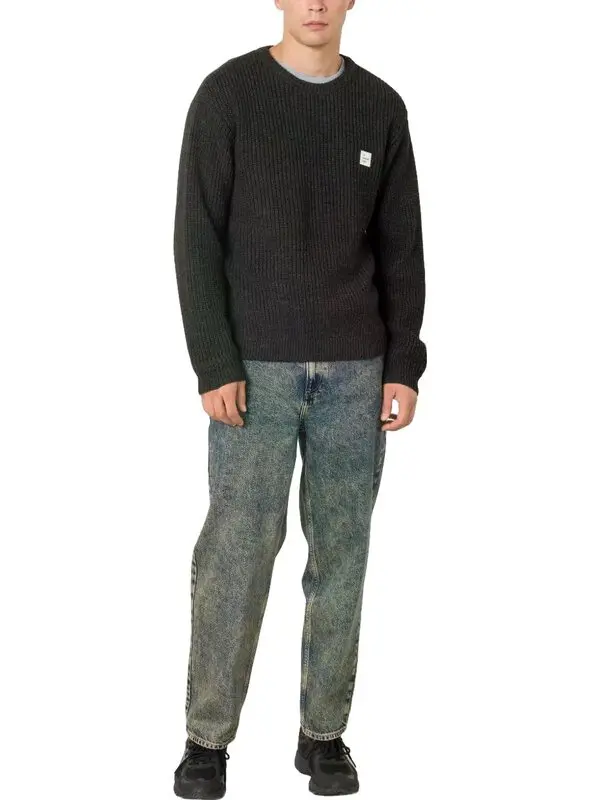 American Vintage Ribbed Logo-patch Sweater - Grey