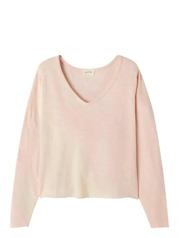 American Vintage Sonoma Long Sleeve V-neck T-shirt - Pink