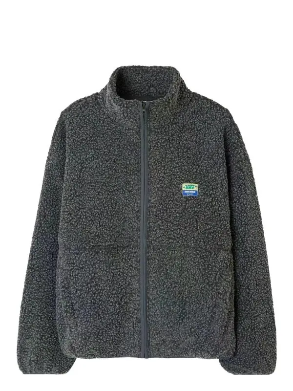 American Vintage Hoktown Zip-up Shearling Effect Jacket - Grey