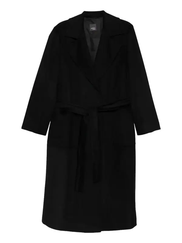 Marina Rinaldi Pirano Belted Pocket Coat - Black