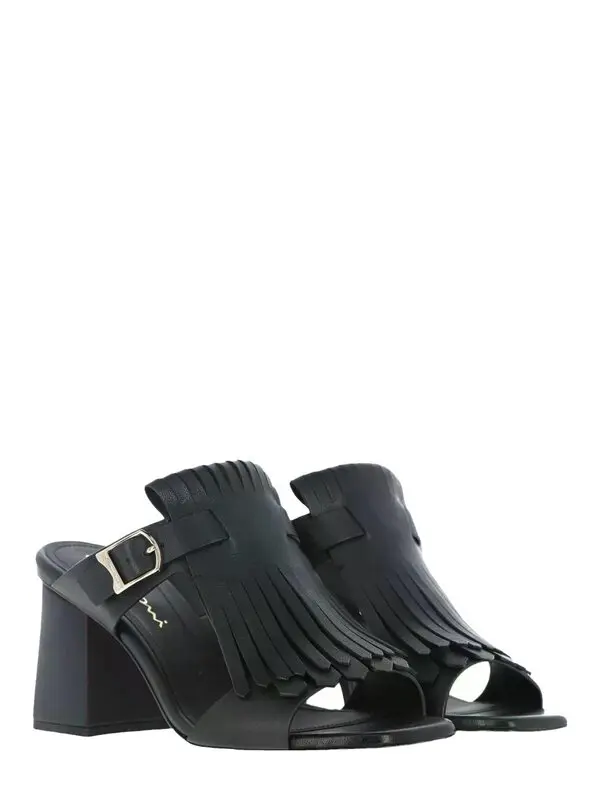 Santoni Fringed-detail Buckle Pumps - Black