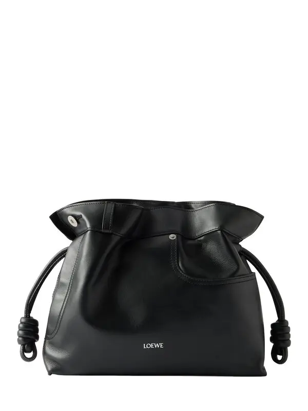 Loewe Flamenco Panta Medium Leather Clutch - Black
