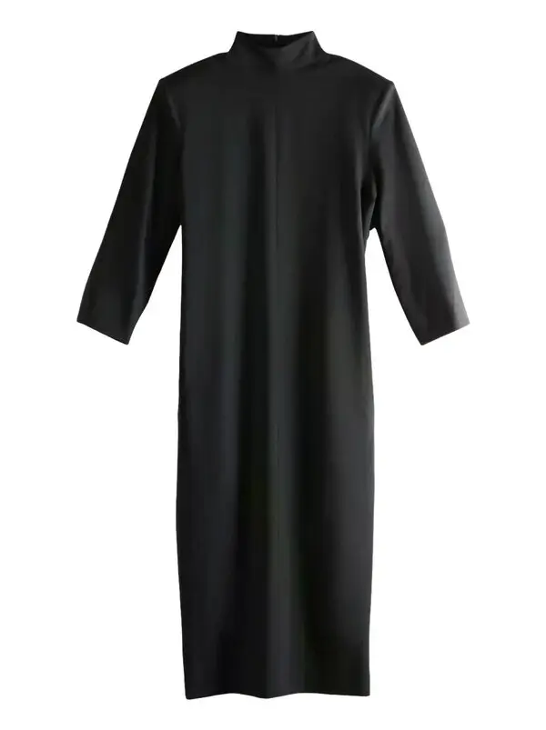 Calvin Klein High-neck Three-quarter Sleeve Dress - Black