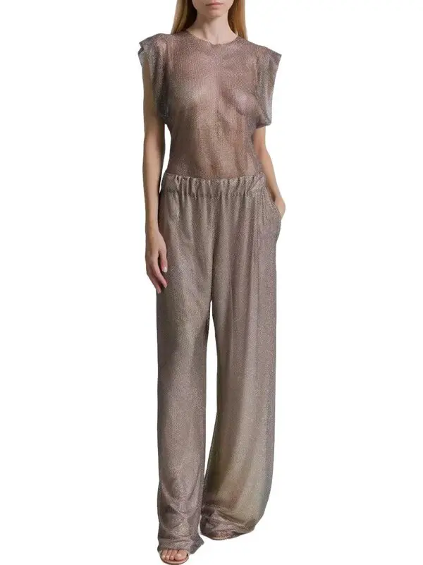 Alberta Ferretti Sleeveless Round Neck Top - Silver