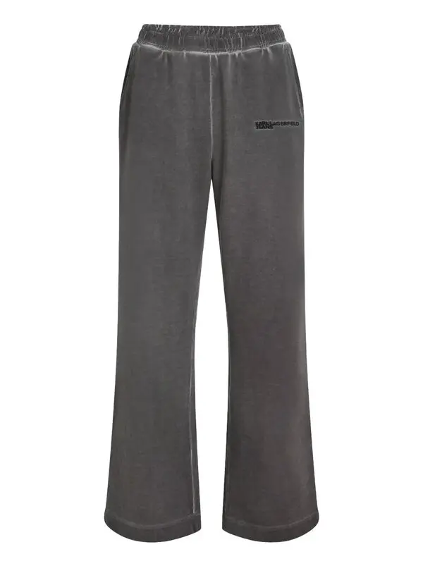 Karl Lagerfeld Washed Wide-leg Track Pants - Grey