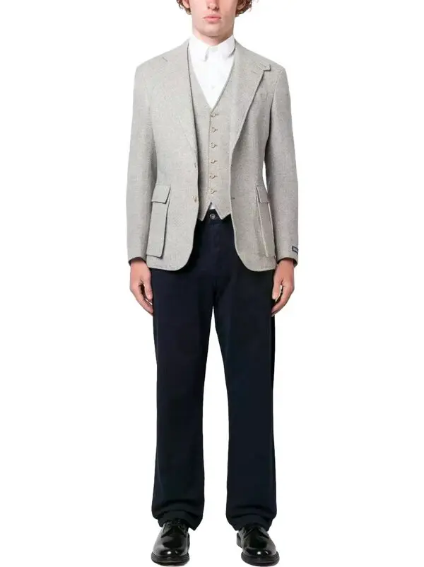 Polo Ralph Lauren The Rl67 Herringbone-pattern Blazer - Grey