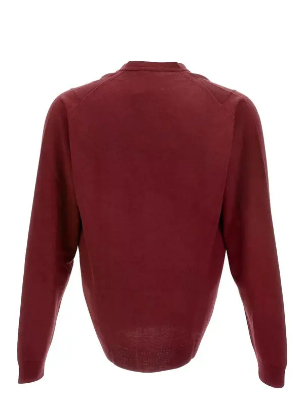 John Smedley V-neck Button-up Cardigan In Merino Wool - Red