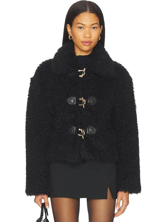KARINA GRIMALDI Noelle Fur Jacket In . Also - Black