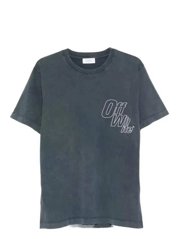 Off-White Outline-arrow Logo-print T-shirt - Blue