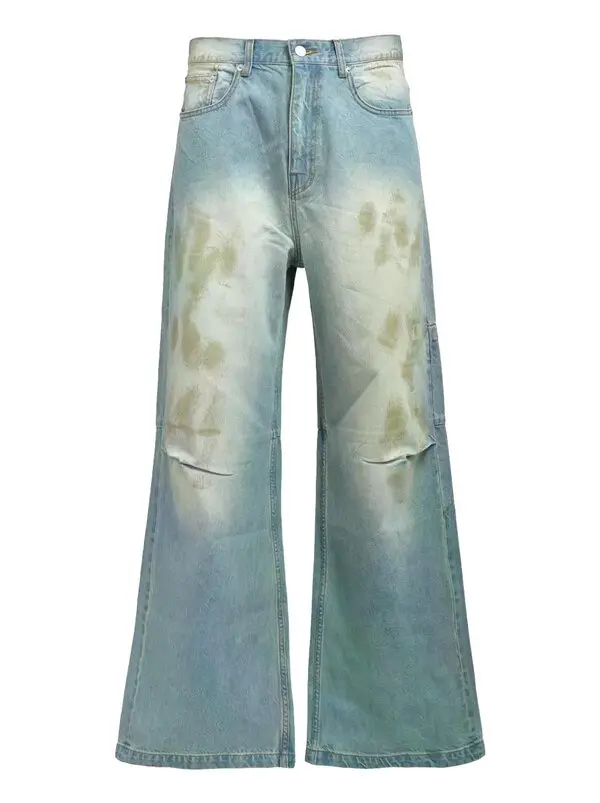 BREATH Distressed Panelled Wide Leg Trousers - Blue