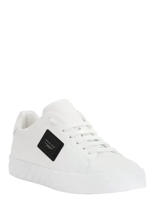 Philipp Plein Logo Detail Leather Sneakers - White