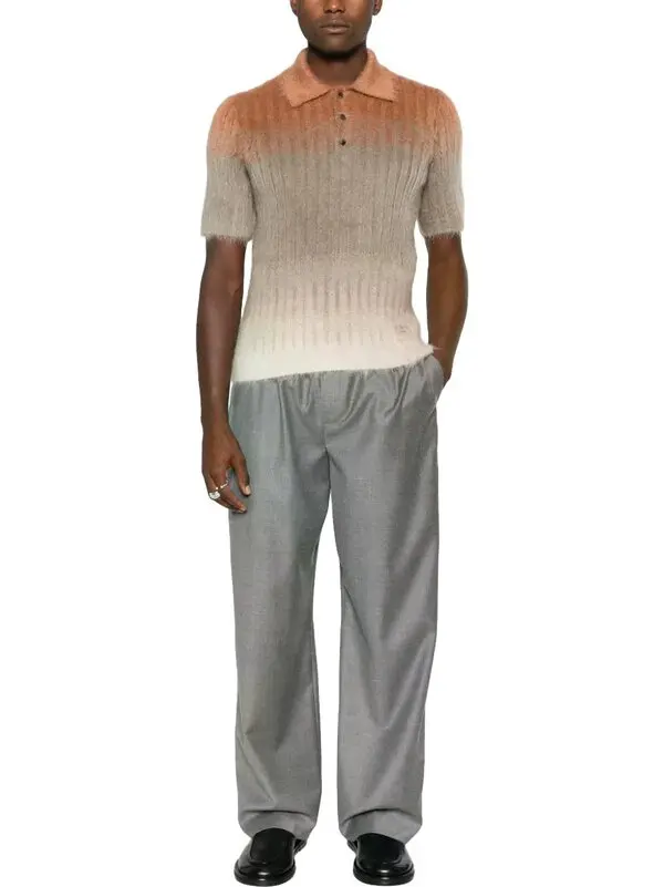 Fendi Gradient-effect Polo Shirt - Grey