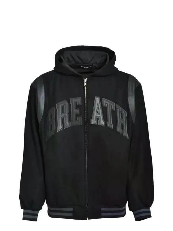 BREATH Logo-patch Bomber Jacket - Black
