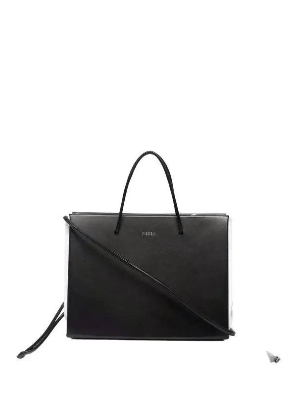 Medea Vitello Leather Tote Bag - Black