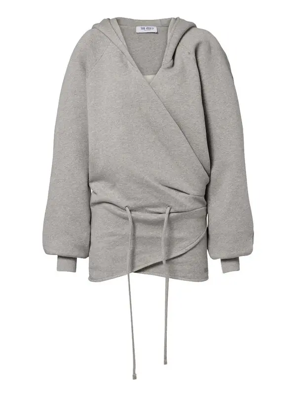 Attico Cotton Jersey Sweatshirt Dress - Grey
