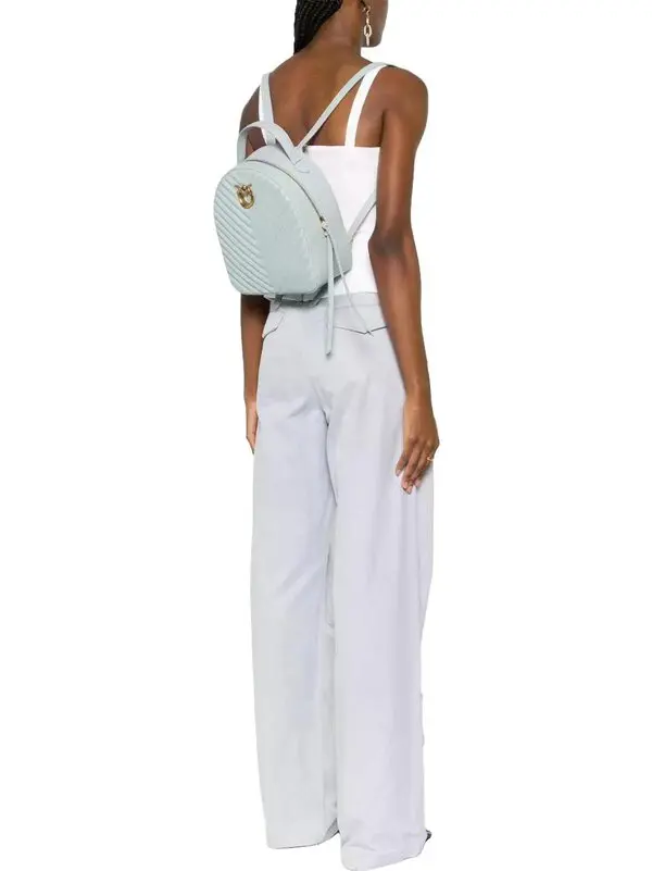 Pinko Love Quilted Leather Backpack - Grey