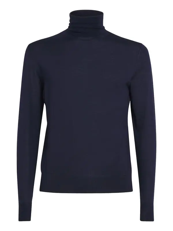 Isaia Wool-silk-cashmere Rollneck Sweater - Blue