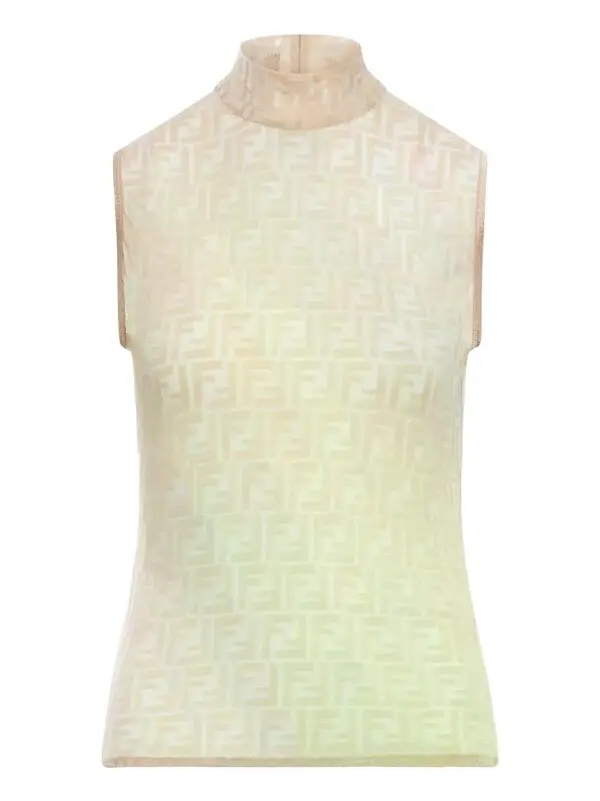 Fendi Logo-pattern Sleeveless Top - Neutrals