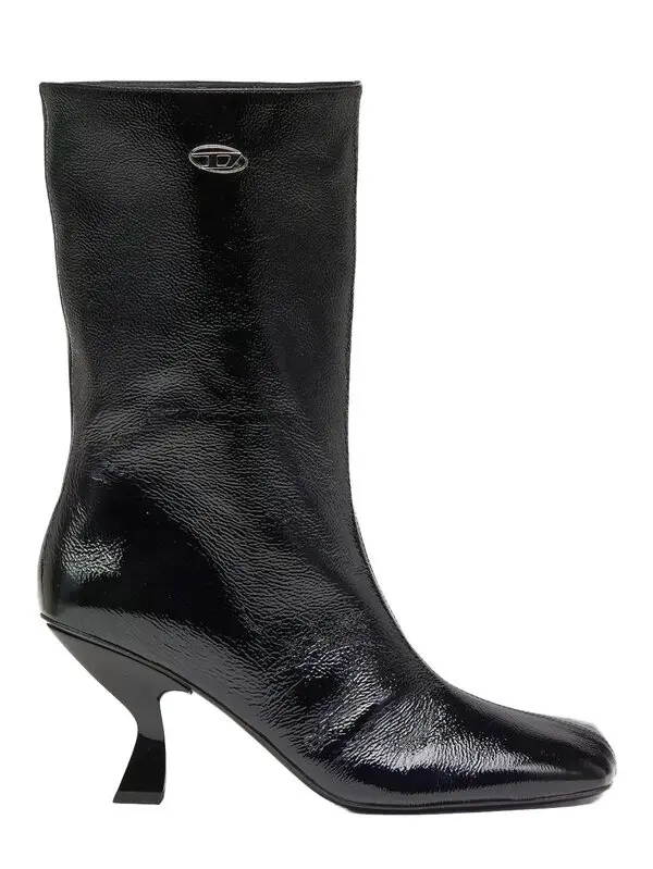 DIESEL® D-amber Sculptural Heel Boots - Black