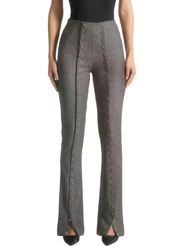 Manière De Voir Button-detail Flared Trousers - Grey
