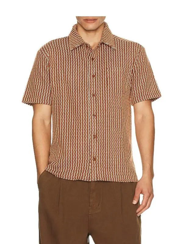 BOUND Castro Woven Shirt In . Also - Rust