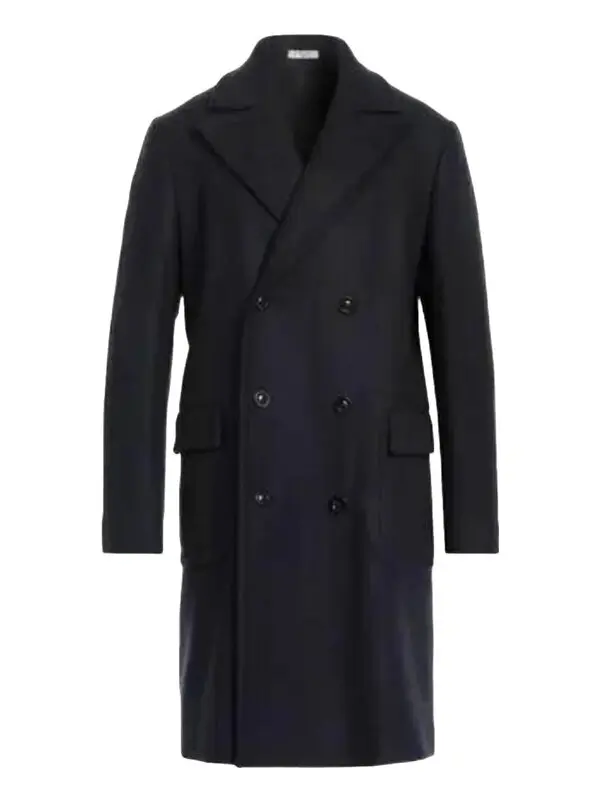 Boglioli Double-breasted Wool Coat - Blue