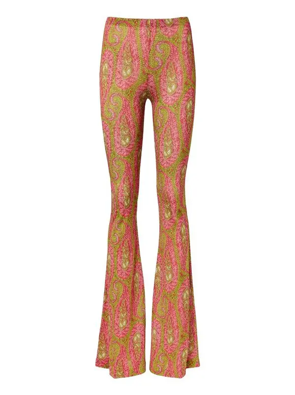 Etro Paisley Flared Trousers - Green