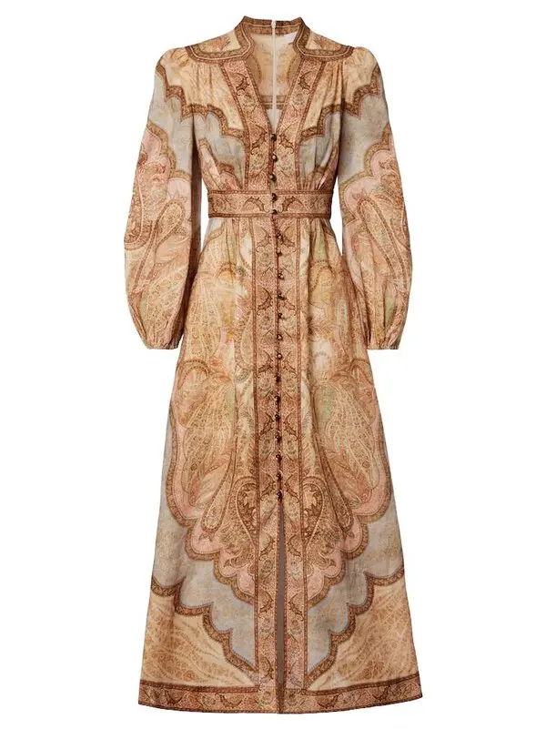 Zimmermann Wanderlust Printed Linen Shirt Dress - Multicoloured