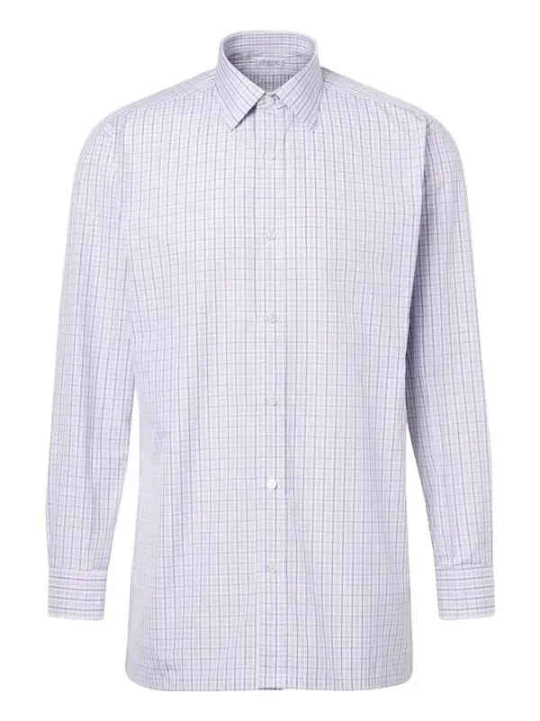 Charvet Checked Cotton Poplin Shirt - White