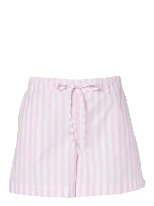 Hunza G Embroidered Striped Cotton Poplin Shorts - Pink