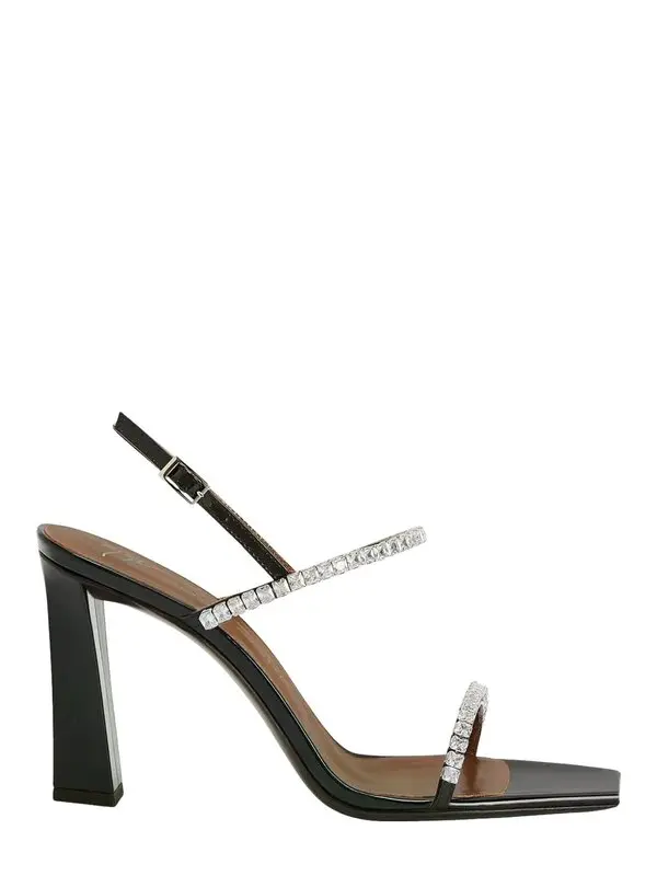 GIUSEPPE ZANOTTI Embellished High Block Heel Sandals - Black