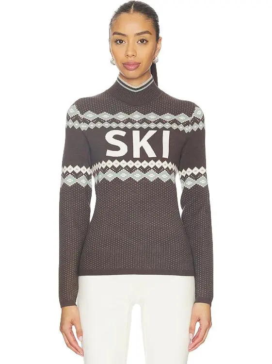 ALP N ROCK Goldie Mock Neck Sweater - Brown