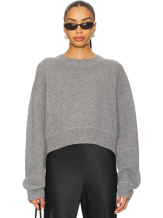 Soft Goat Double Faced Crewneck Pullover - Grey