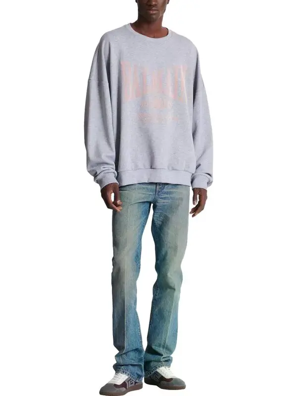 Balmain Printed Cotton Sweater - Grey