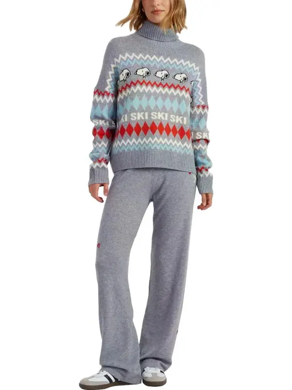 Chinti & Parker Snoopy Ski Roll Neck Sweater - Grey