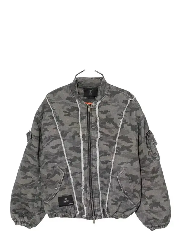 FIVE CM Camouflage Print Bomber Jacket - Black