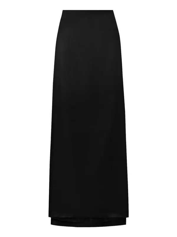 Brandon Maxwell The Monroe Draped Silk-twill Maxi Skirt - Black