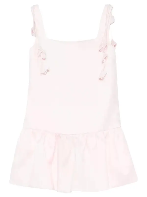 SELF-PORTRAIT Taffeta Mini Dress With Floral Details - Pink