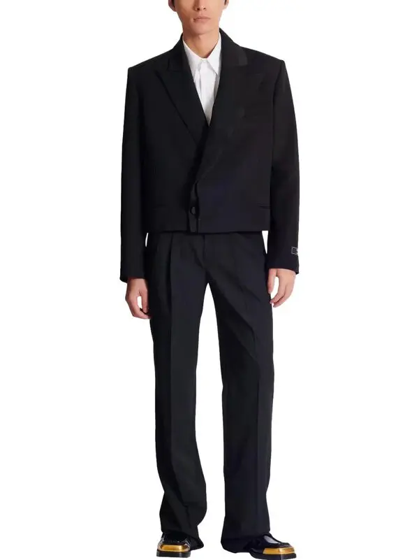 Balmain Grain De Poudre Wool Blazer - Black