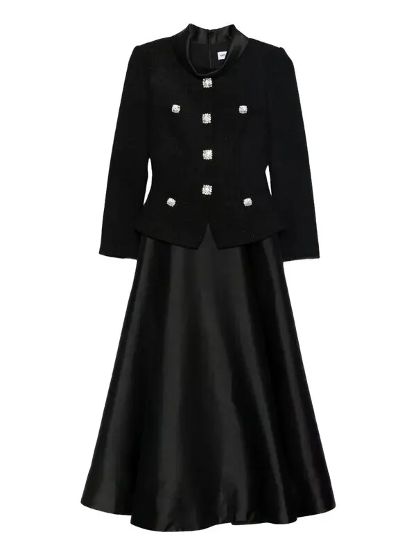 SELF-PORTRAIT Embellished Midi Dress - Black