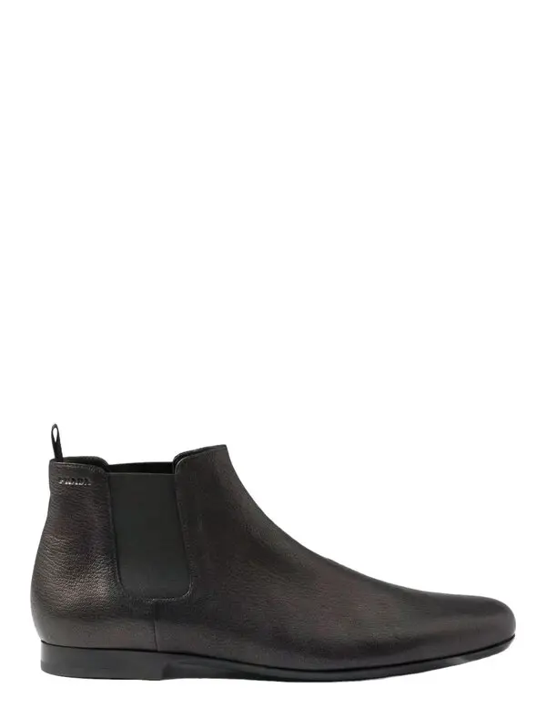Prada Almond-toe Leather Chelsea Boots - Black