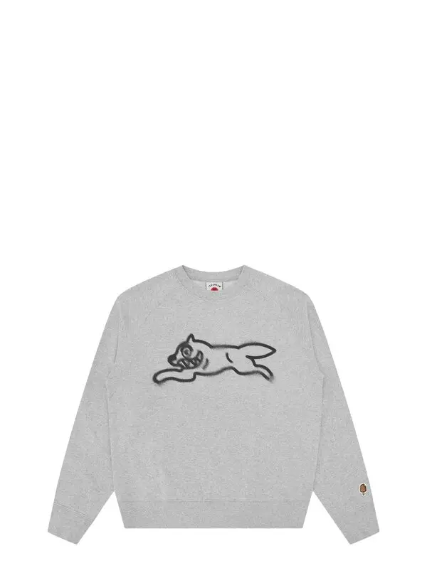 ICECREAM Running Dog Graphic Crewneck Sweatshirt - Grey