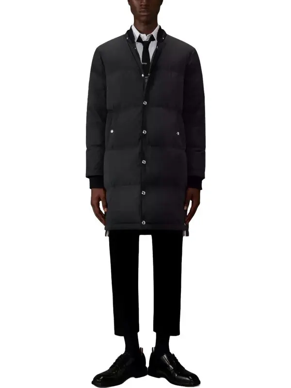 Thom Browne Padded Snap-fastening Coat - Black