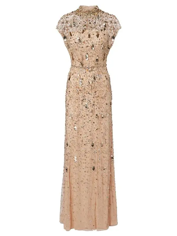 Jenny Packham Sylvie Embellished Gown - Pink