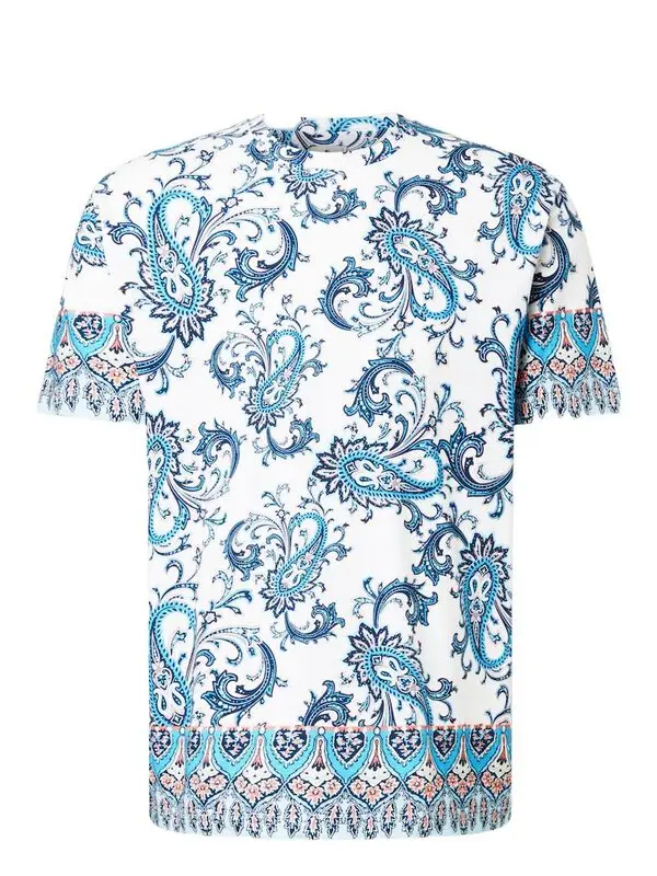 Etro Paisley Cotton T-shirt - Blue