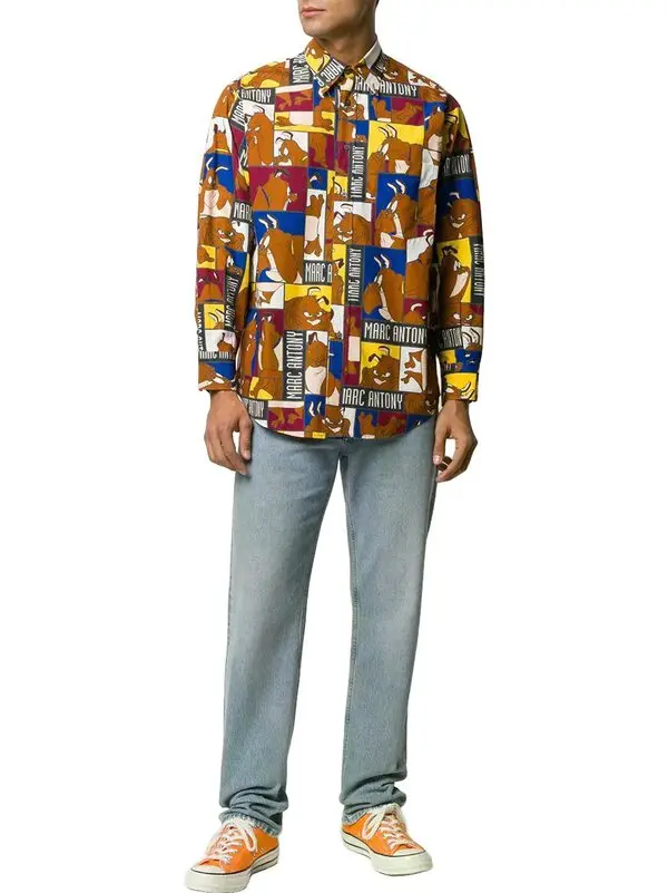 JC DE CASTELBAJAC 1980s Marc Antony Print Shirt - Brown