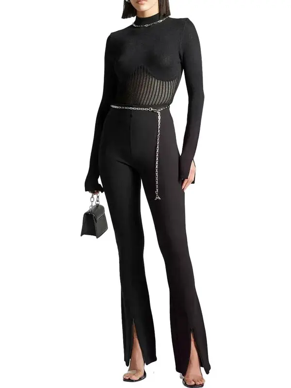 Manière De Voir Chain Flare Leggings - Black
