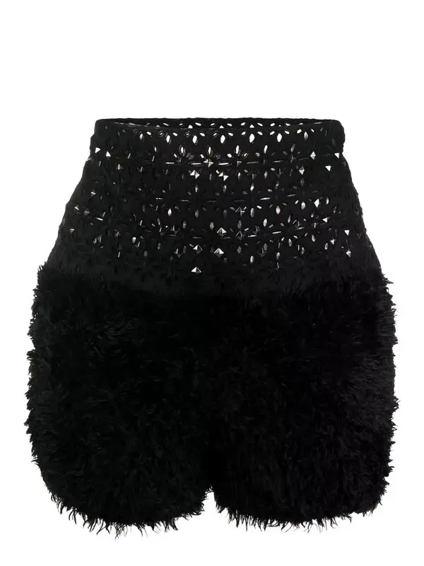 Sacai Broderie Anglaise Embellished Shorts - Black